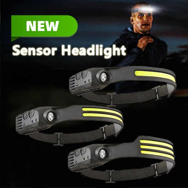 LED Induction Riding Headlamp Flashlight USB Rechargeable Waterproof C ...